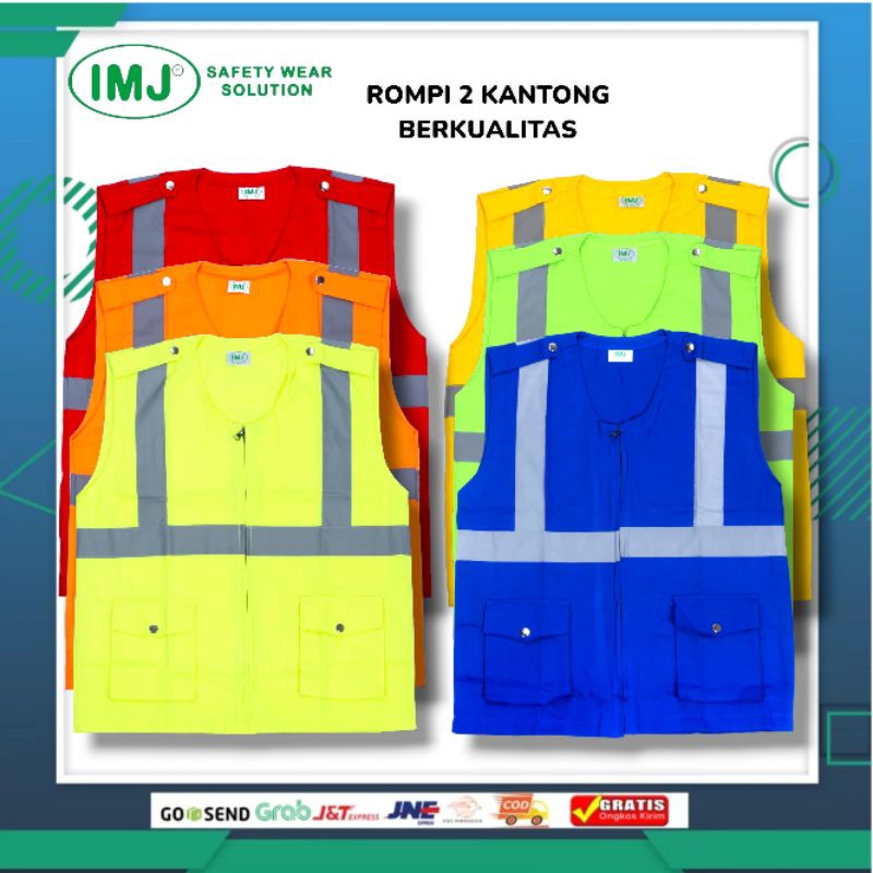 Jual Rompi Safety 2 Kantong IMJ Berkualitas / Rompi Safety Kerja Proyek ...
