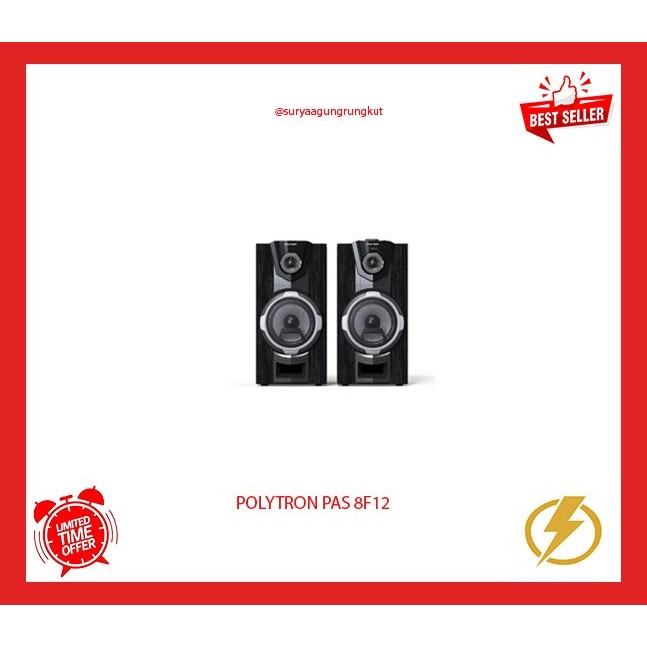 Jual Speaker Active Polytron Bluetooth 8inch 80 Watt Pas 8f12