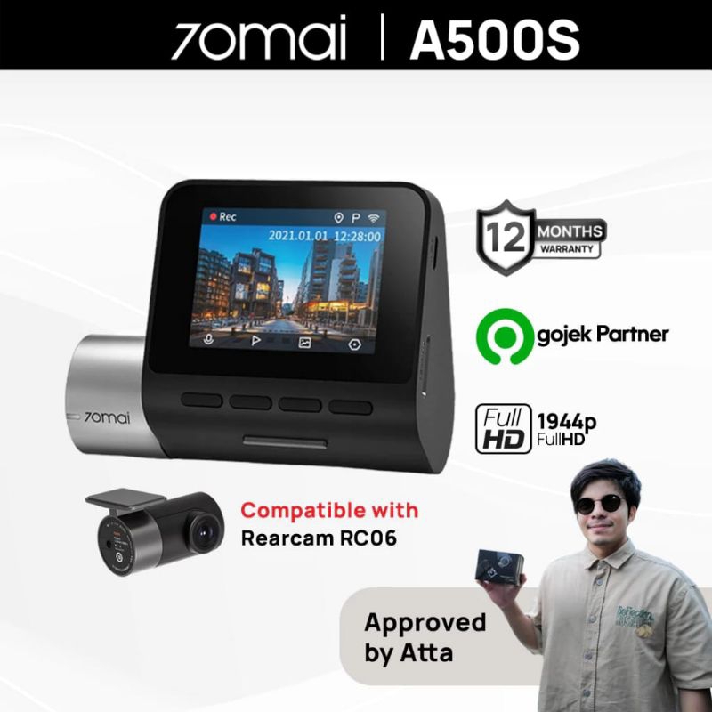 Jual 70mai Dash Cam Pro Plus A500s Set 1944P GPS ADAS(Front +Rear ...