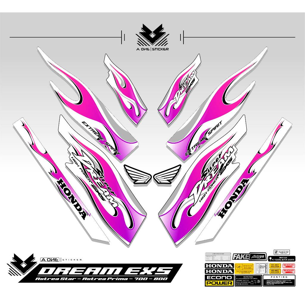 Jual STRIPING HONDA ASTREA PRIMA MOTIF API DREAM EX5 TRIBAL FIRE MOTIF ...