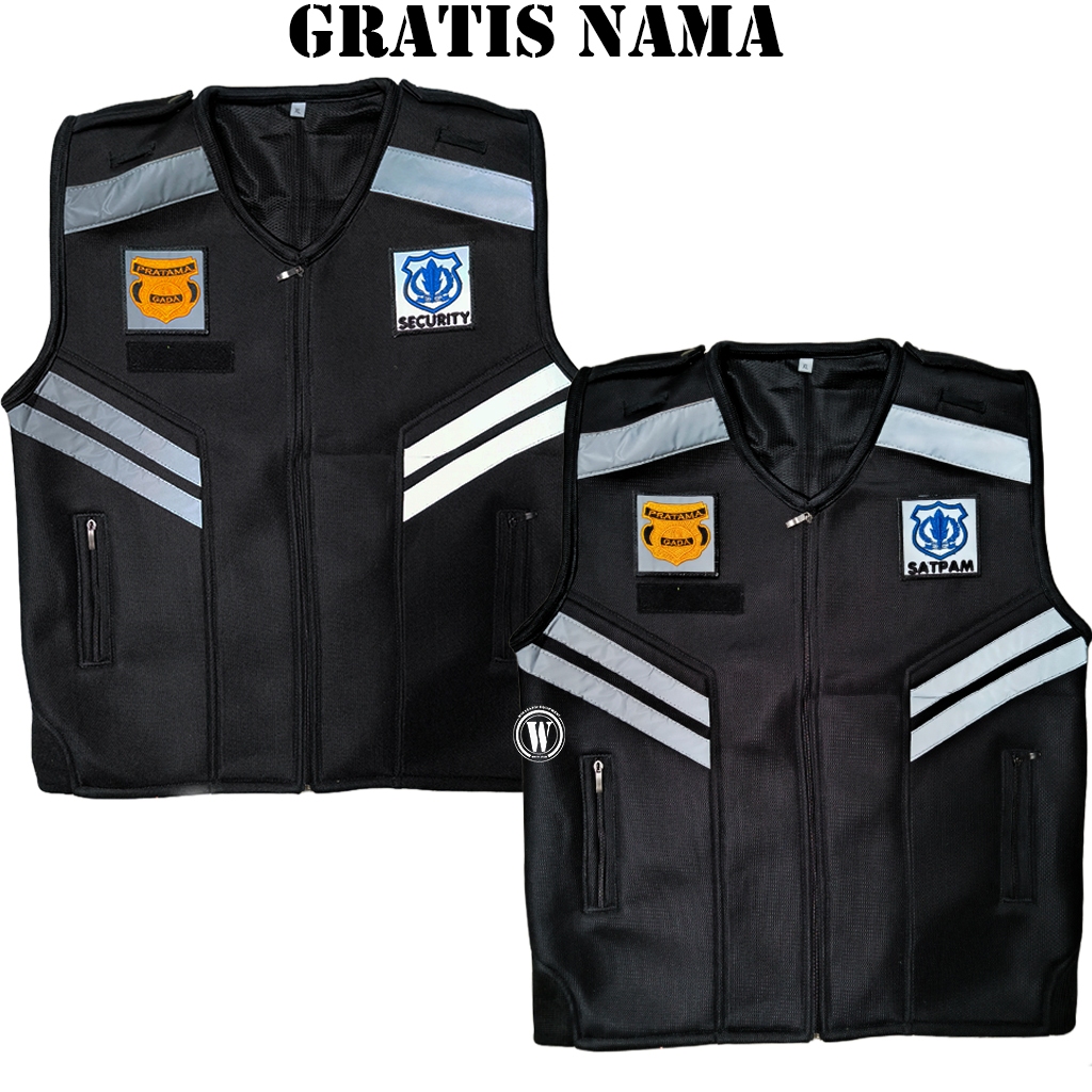 Jual Seragam Rompi Security Satpam Full Hitam DoubleMesh Tebal Murah ...