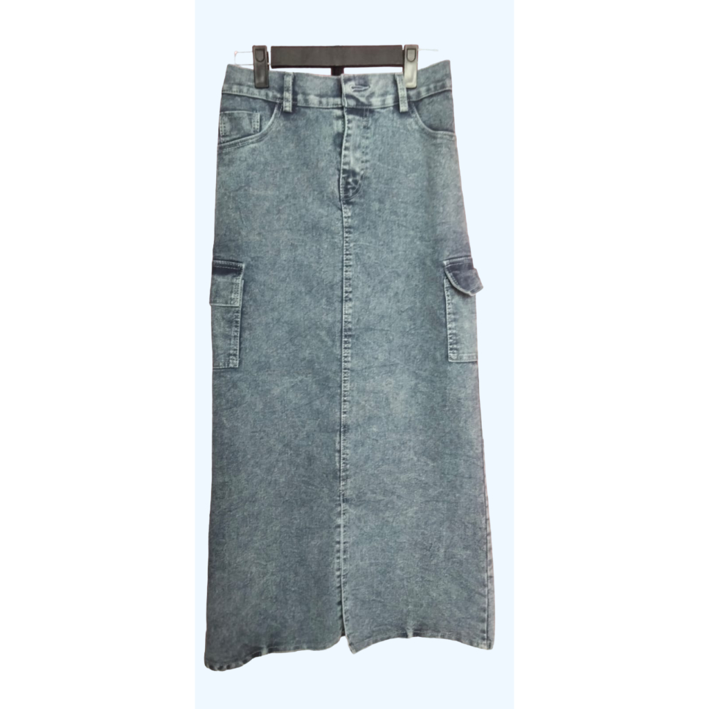 Jual Rok jeans wanita panjang korean style rok jeans skrit span Theana ...
