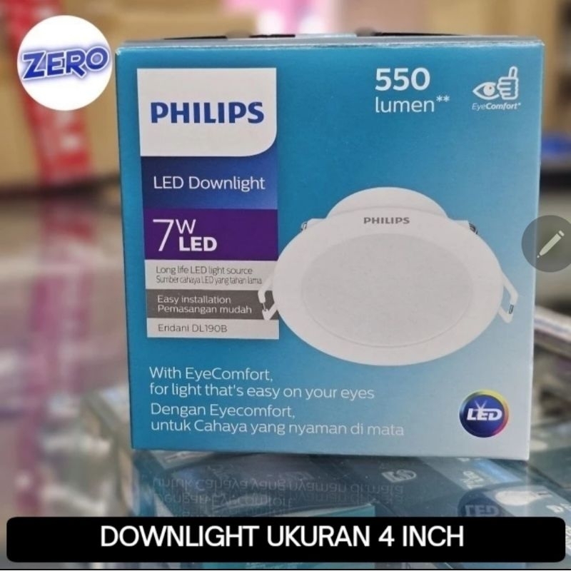 Jual LAMPU DOWNLIGHT LED 7 W 4INCH PHILIPS ERIDANI DL190B 7watt 4" | Shopee Indonesia