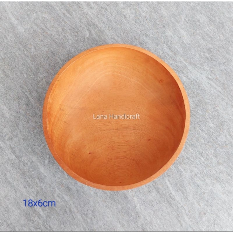 Jual mangkok kayu/mangkol makan/bakso/soto/mie 18x6cm kayu mahoni | Shopee Indonesia
