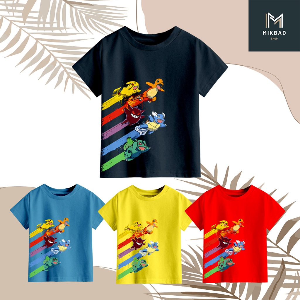 Jual kaos oblong anak gambar POKEMON bahan catun combed untuk anak usia ...