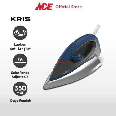 Jual Ace Kris Setrika Trylon Plate 35 Watt Biru Iron Setrikaan Alat ...