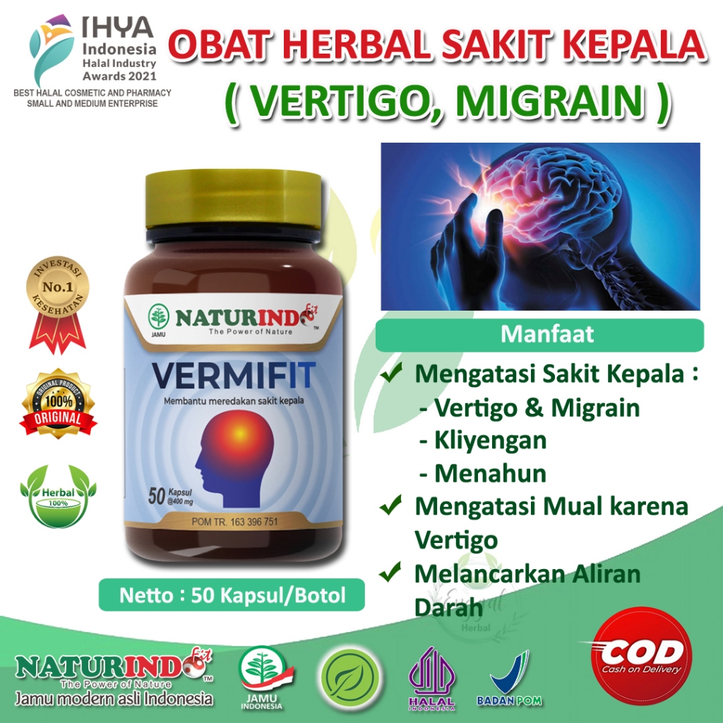 Jual Obat Vertigo Migrain Sakit Kepala Menahun Paling Ampuh Enggal ...