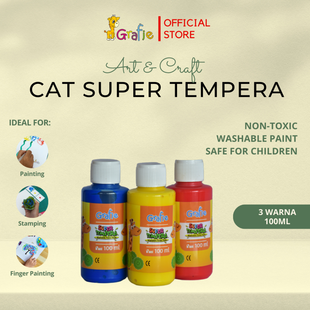 Jual GRAFIE Cat Finger Painting Anak Washable Poster Paint 3 Color ...