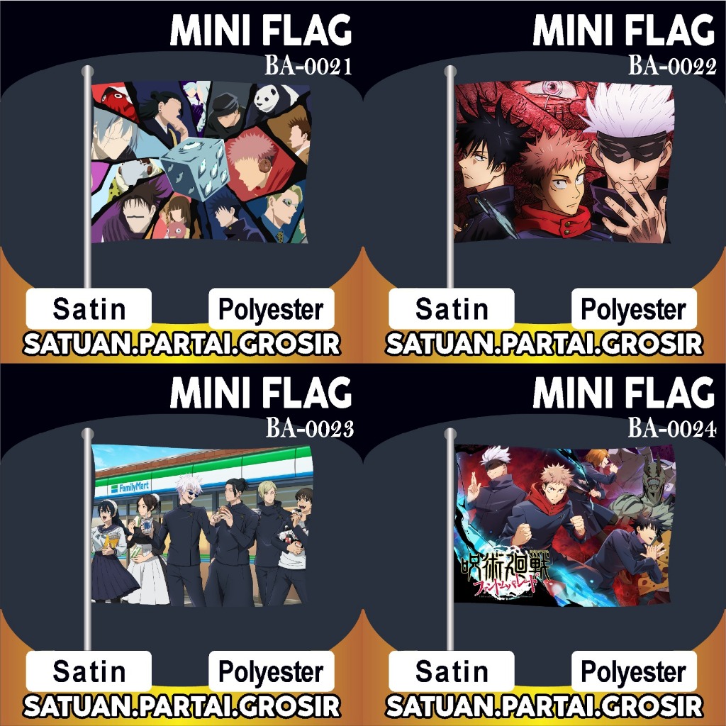 Jual Bendera Anime Terbaru/Bendera Kain Printing/Cetak Mini Flag Anime ...