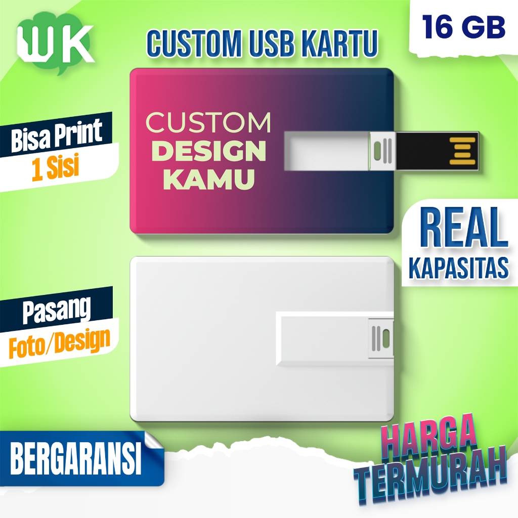 Jual REAL KAPASITAS Flashdisk Kartu 16 GB Custom - Flashdisk ID Card ...