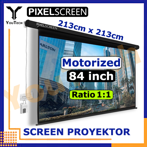 Jual Screen Projector PIXEL Motorized 84" Layar Proyektor Otomatis 84 ...