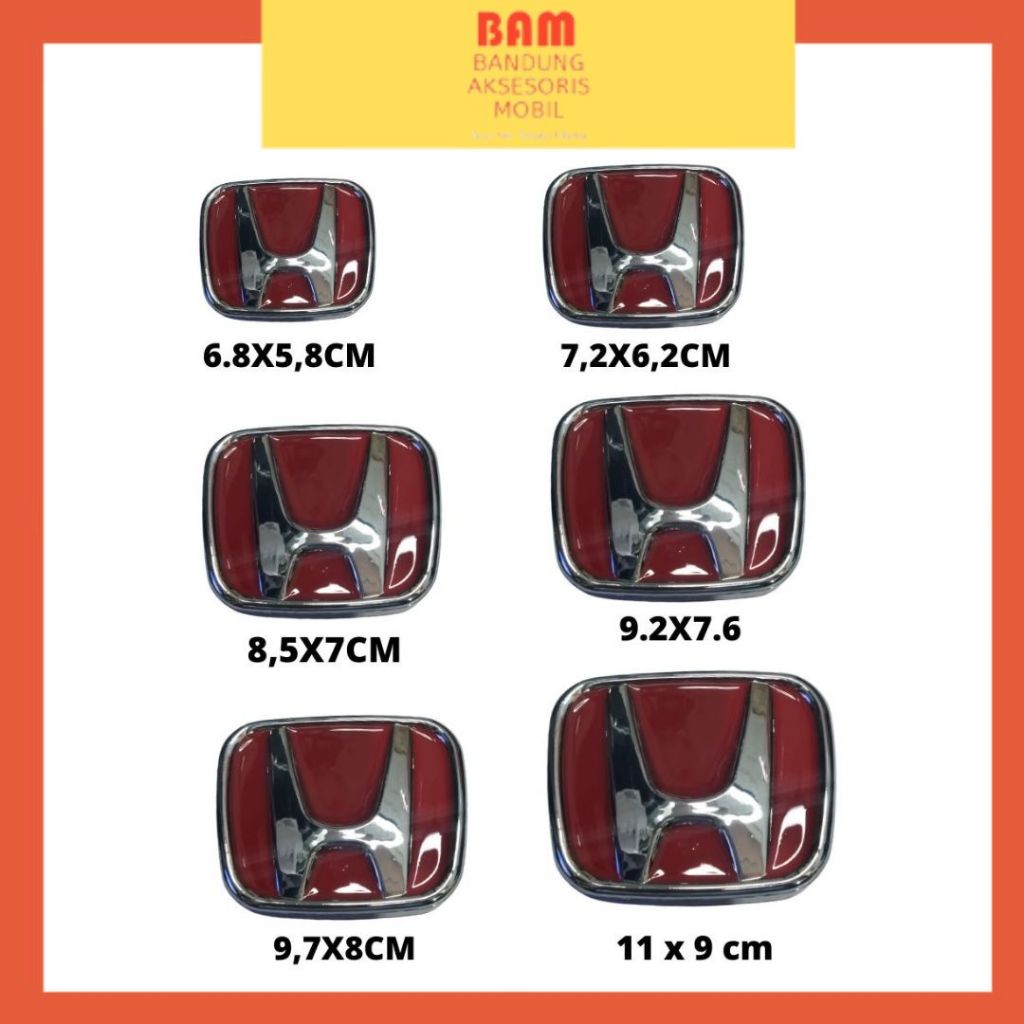 Jual Emblem Logo Mobil Exclusive Honda Merah | Shopee Indonesia