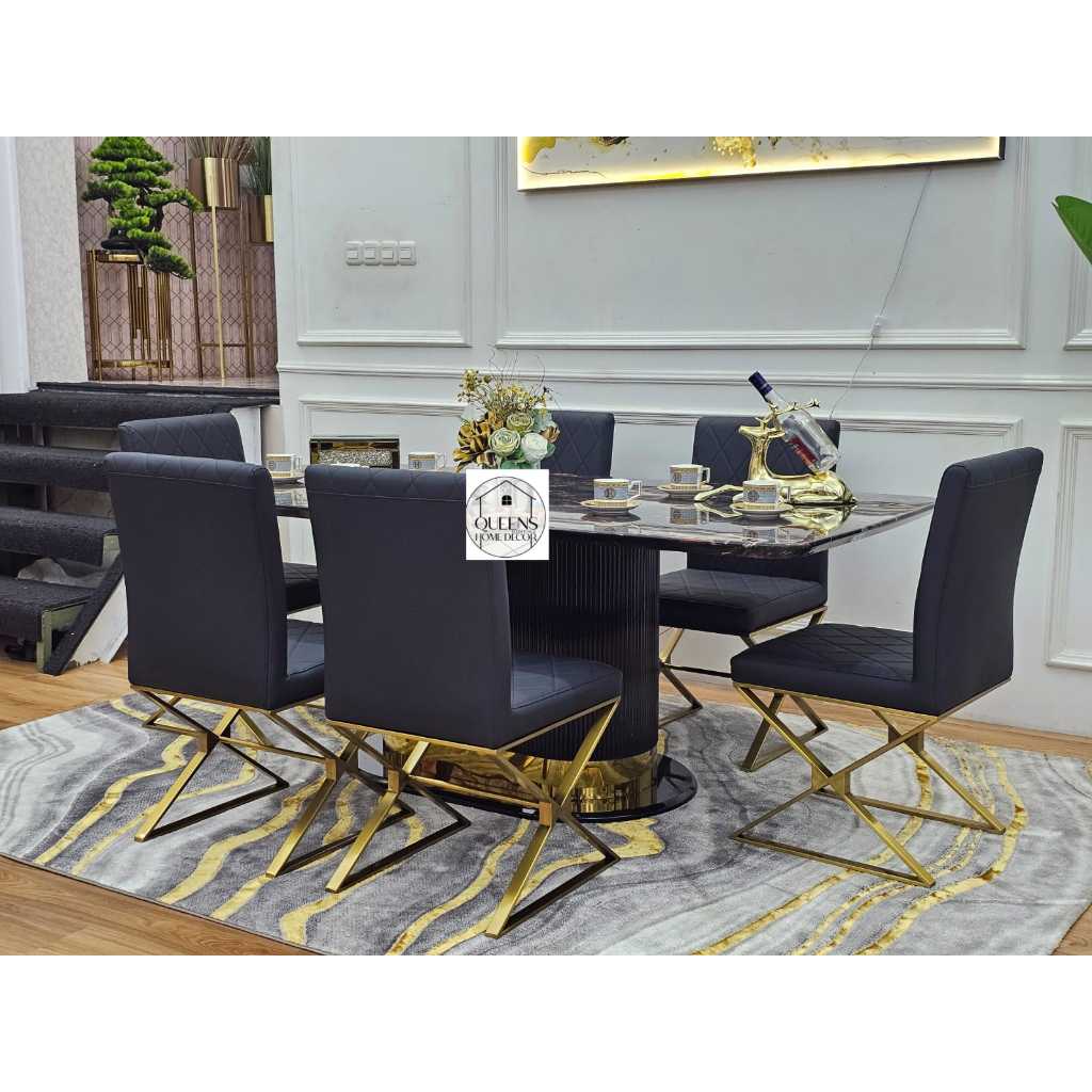 Jual Dining table / Mej amakan Black Stone Series | Shopee Indonesia