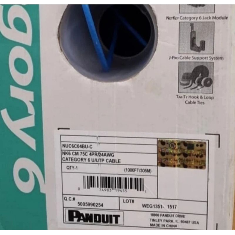 Jual Kabel LAN Indoor Cat6 UTP Panduit 1000Feet/305M | Shopee Indonesia