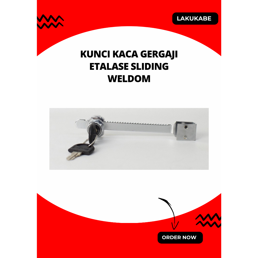 Jual Kunci Kaca Gergaji Buaya Pintu Lemari Etalase Kaca Geser Sliding Weldom | Shopee Indonesia