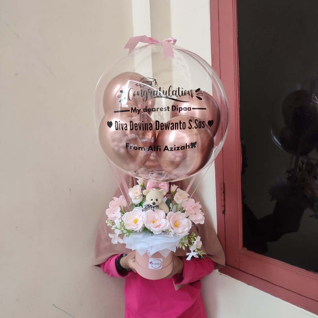 Jual Buket Balon SMALL Bunga Bucket Balon Boneka mini | Shopee Indonesia