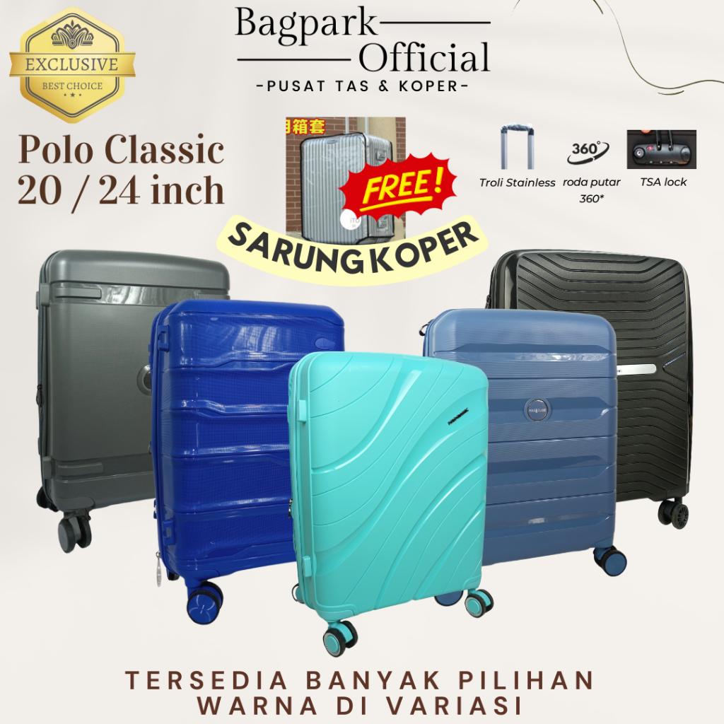 Jual BAGPARK [ FREE SARUNG KOPER ] Koper Fiber PP Polo Classic 20 Inch ...