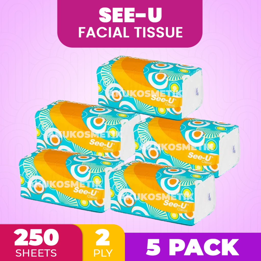 Jual ( PAKET 5pcs ) Tissue Murah SEE U Facial 250 sheets 2 ply Tisu ...