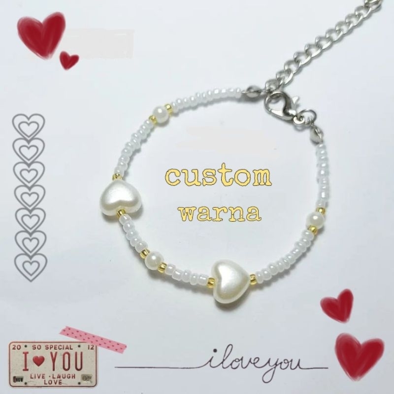 Jual Gelang love/ gelang couple simple bisa custom warna dan ukuran ...