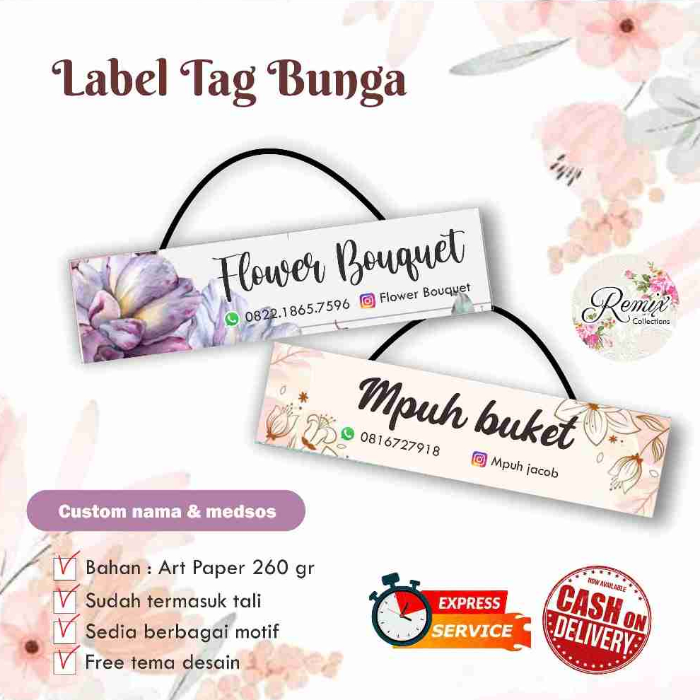 Jual [6 pcs] LABEL / HANGTAG BUNGA / FLOWER / KEMASAN / GOODIEBAG ...