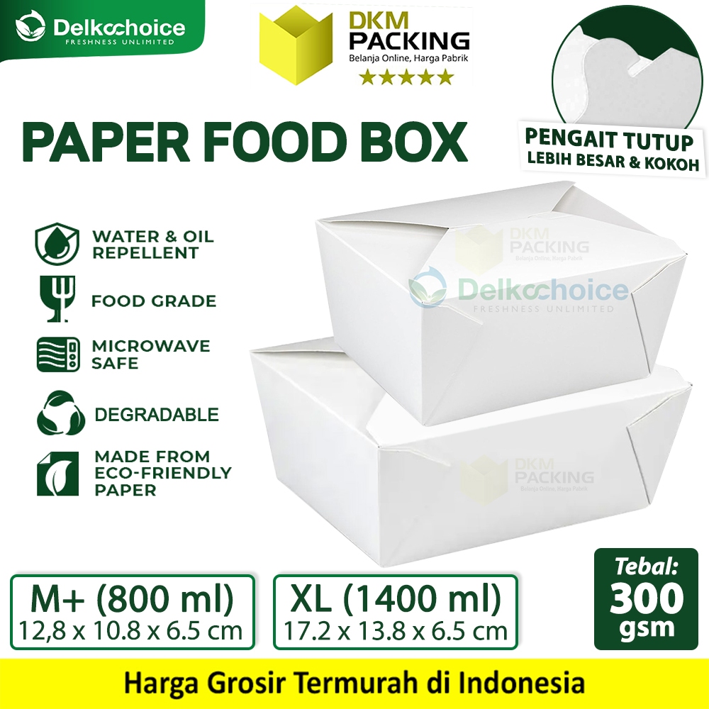 Jual Paper Lunch Rice Box Food Grade Kotak Tempat Makan Kemasan Take ...