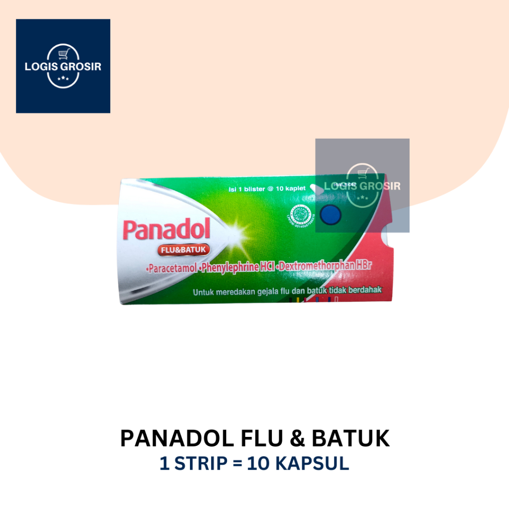 Jual Panadol Flu Batuk Paracetamol 1 Blister Pak 10 Kaplet Biji Hijau ...