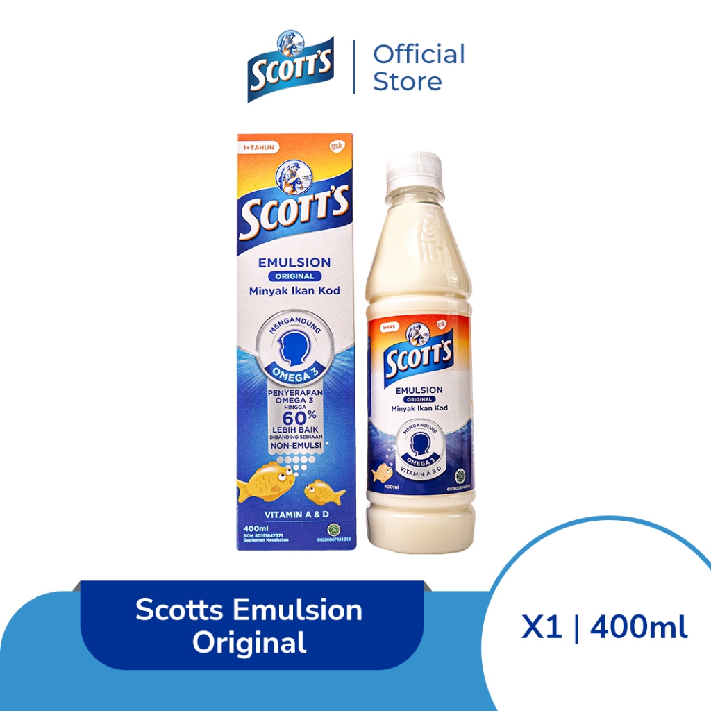 Jual Scott's Vitamin dengan Omega 3, Vitamin A dan D Original 400ml ...