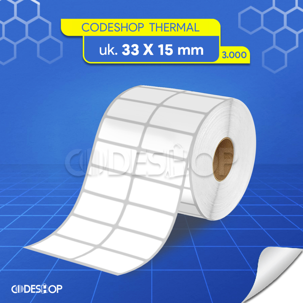 Jual Kertas Label Harga Barcode Produk Toko Retail Thermal 33x15 mm 2 ...