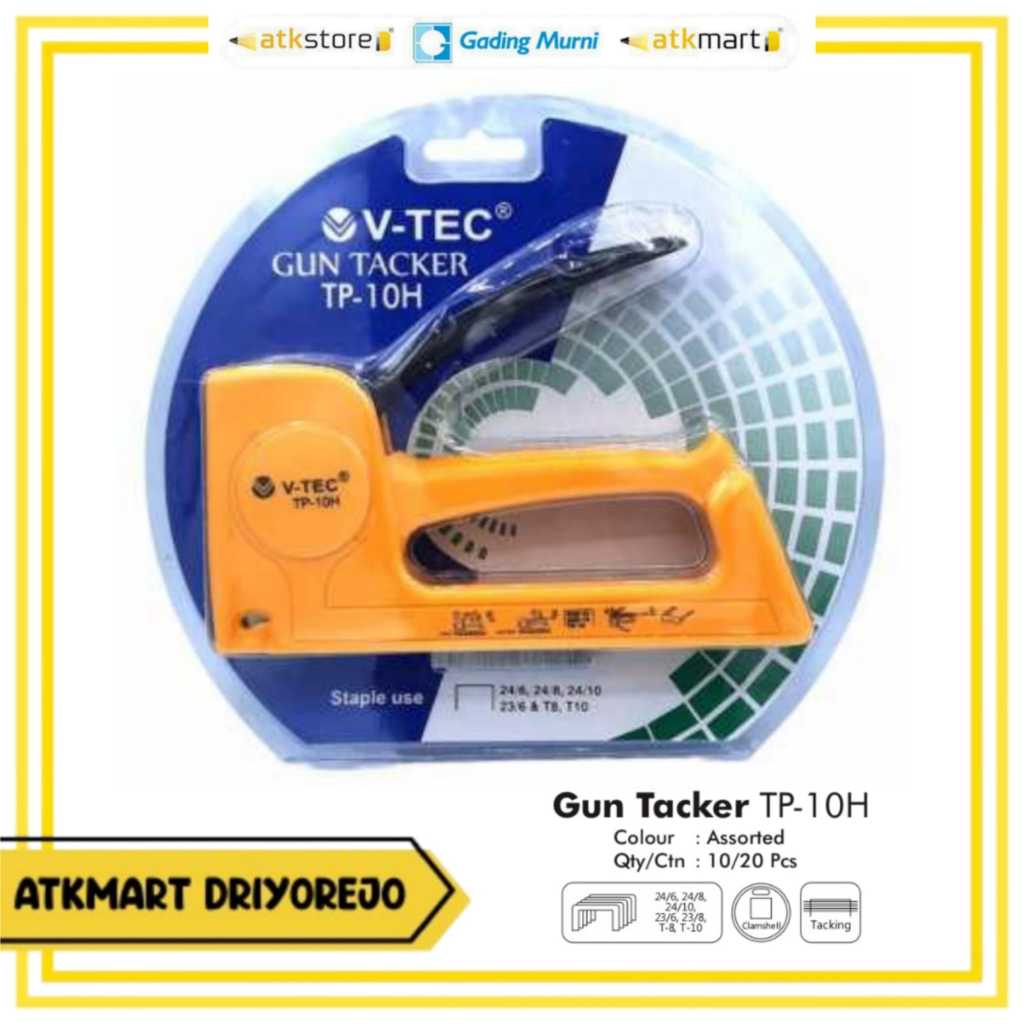 Jual V-TEC GUN TACKER TP-10H - STAPLER TEMBAK -STAPLES | Shopee Indonesia