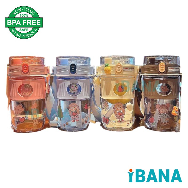 Jual IBANA HU57 BOTOL MINUM ANAK 2 IN 1 750ML FREE STIKER 2D+3D / BOTOL ...