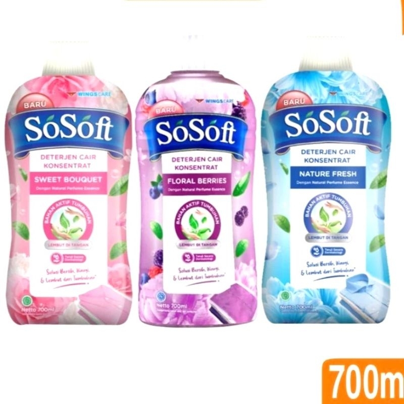 Jual SO SOFT Detergent Cair Konsentrat 700 ml Botol Original | Shopee ...