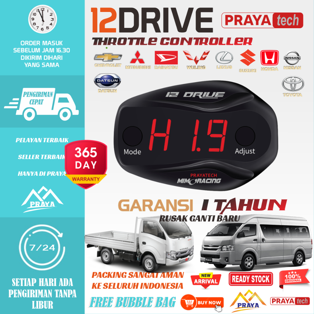 Jual PRAYATECH 12 DRIVE THROTTLE CONTROLLER PIGGYBACK WULING REMAP ECU ALMAZ CONFERO CORTEZ ...