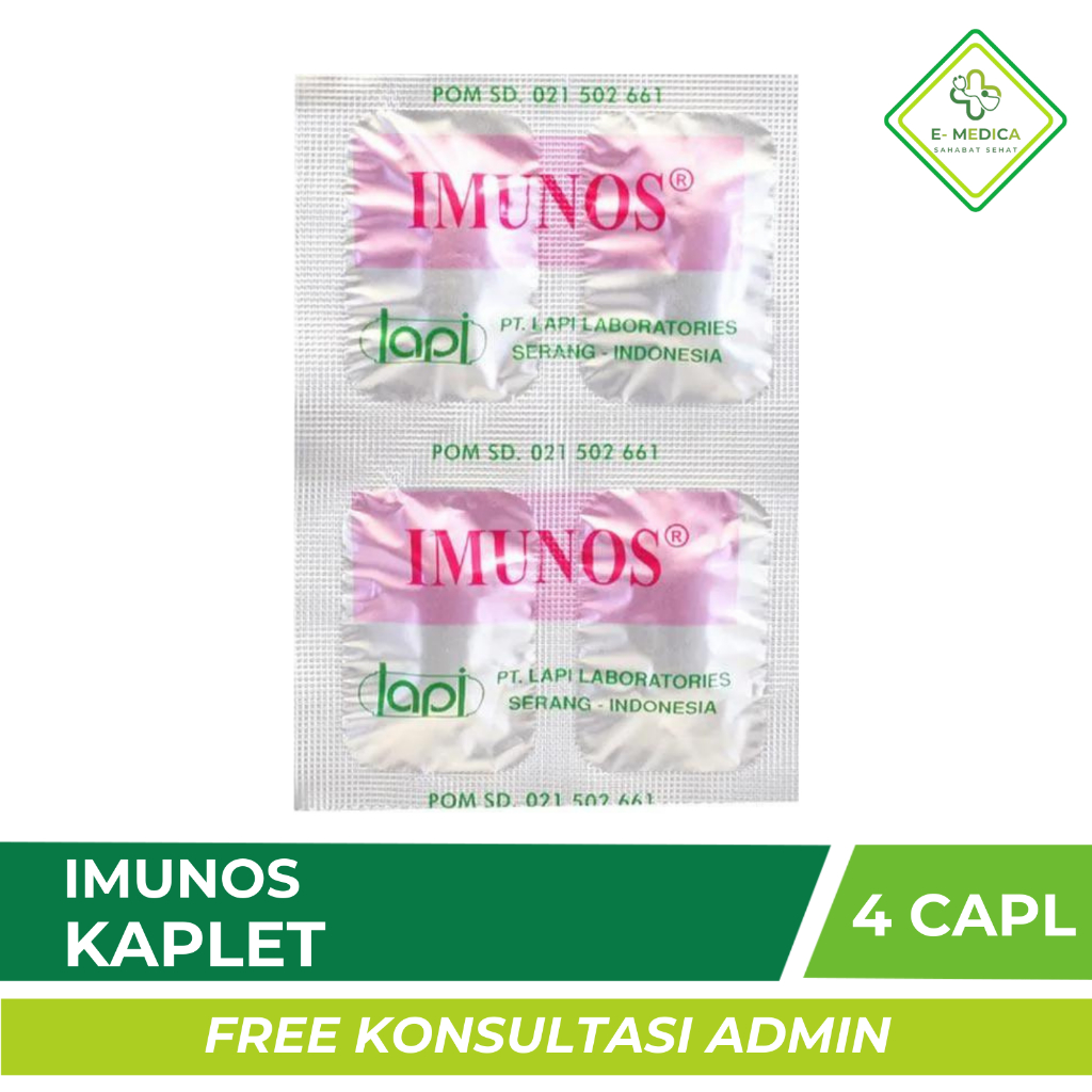 Jual (1 Strip) Imunos Tablet isi 4 Kaplet - Meningkatkan Daya Tahan ...