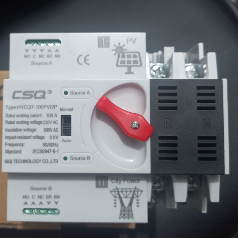 Jual ATS 2P merek CSQ automatic transfer switch khusus inverter PLTS ...