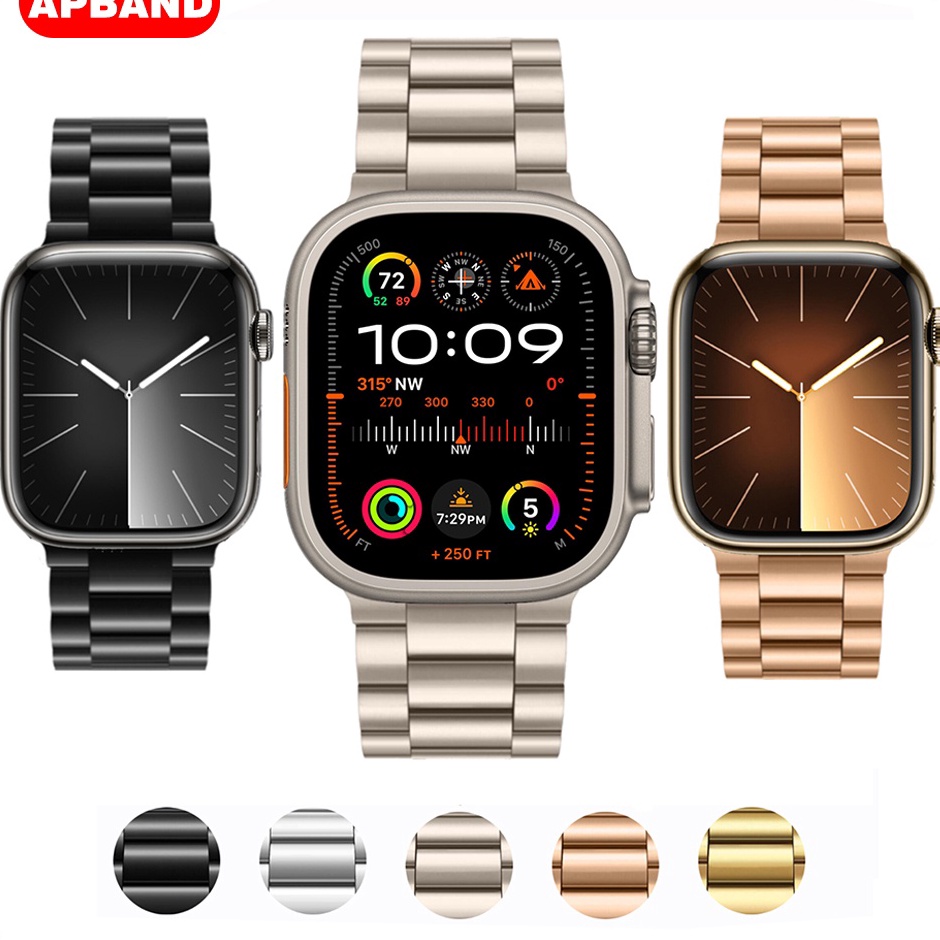Jual es Strap Stainless Steel Untuk Apple Watch 49mm 45mm 41mm 38 4 42 ...
