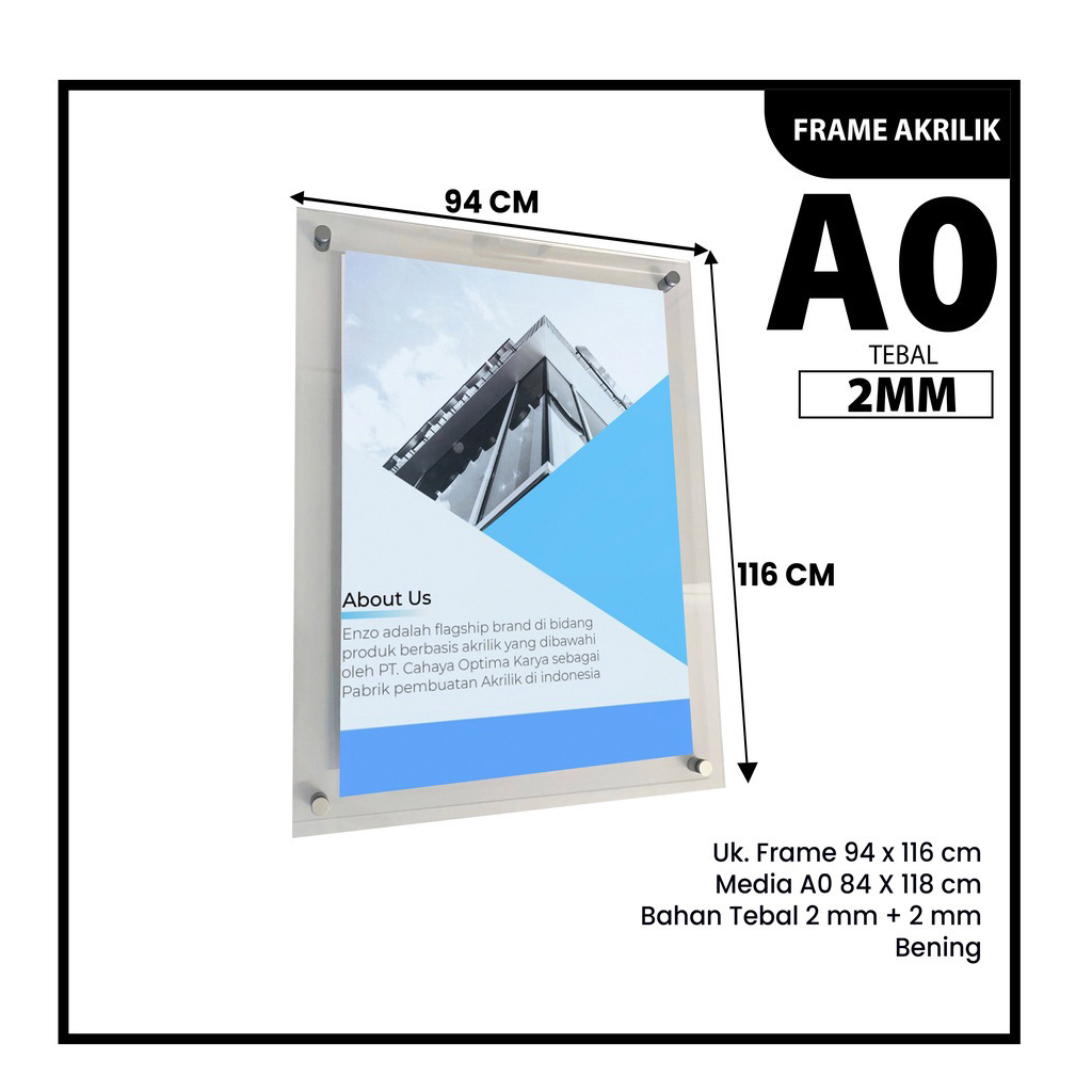 Jual Frame Bingkai Display Poster Akrilik Menu Dinding - Ukuran A0 | Shopee Indonesia