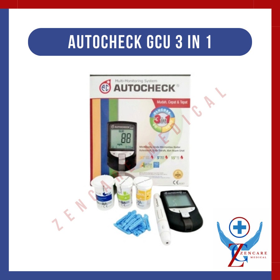 Jual Alat AutoCheck GCU 3 In 1 ( Alat Ukur Gula Darah,Kolestrol,Asam ...