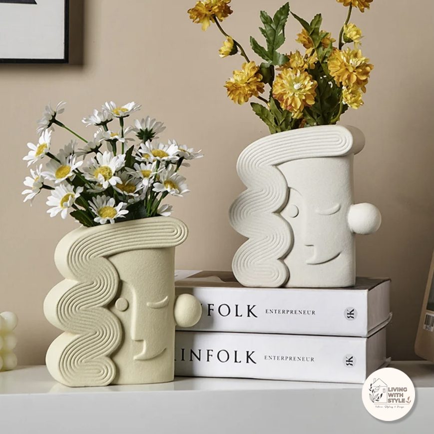 Jual Living With Style - Abstract Human Face Vase Nordic / Vas Bunga ...