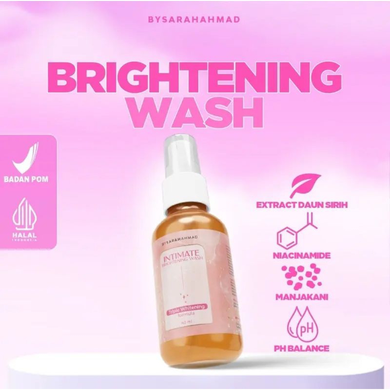 Jual INTIMATE BRIGHTENING WASH BY SARAH AHMAD BYSARAHAHMAD ( Intimate ...