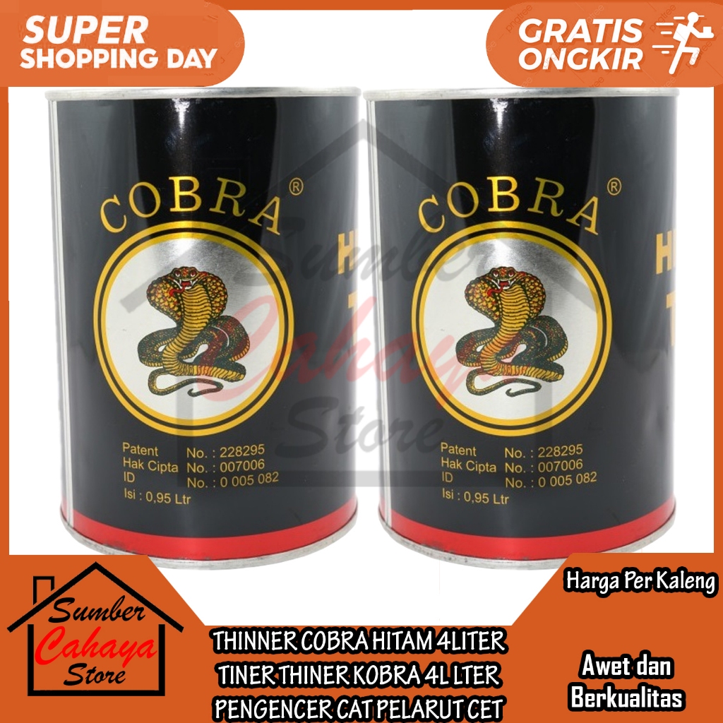 Jual THINNER COBRA HITAM 5 LITER TINER TENER THINER TINNER PENGENCER ...