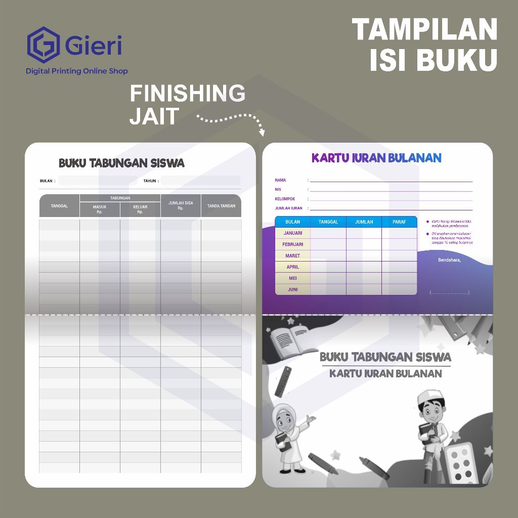 Jual Gieri - Buku Tabungan Siswa / Buku Tabungan dan Kartu Iuran ...