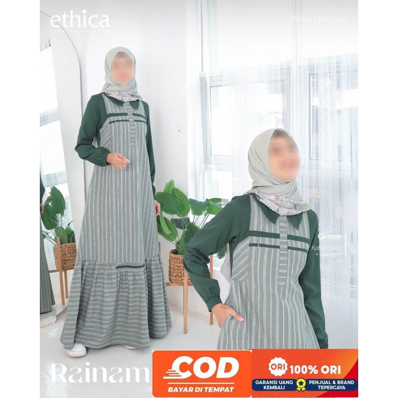 Jual Gamis ETHICA Rainami 20 Green , Brown/Gamis Ethica Terbaru/Busana ...