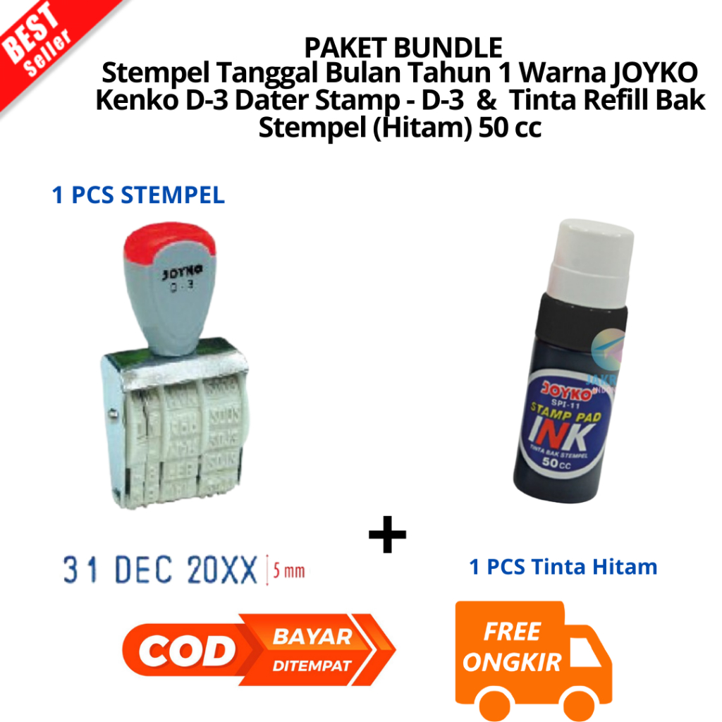 Jual [JIB] BAYAR DI TEMPAT PAKET Stempel Tanggal Bulan Tahun 1 Warna ...
