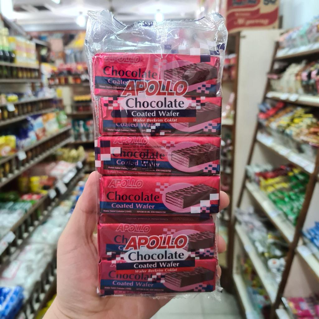 Jual APOLLO CHOCOLATE COATED WAFER 12 PCS X 12 g / APOLLO MILK WAFER ...