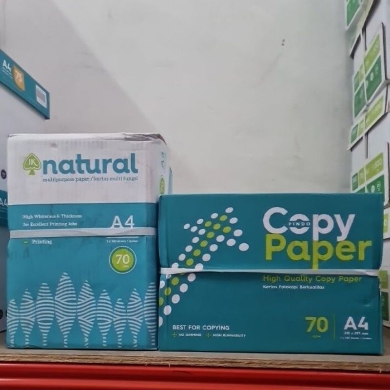 Jual Kertas HVS 70g A4 COPY PAPER atau NATURAL 1Rim isi 500 lbr | Shopee Indonesia