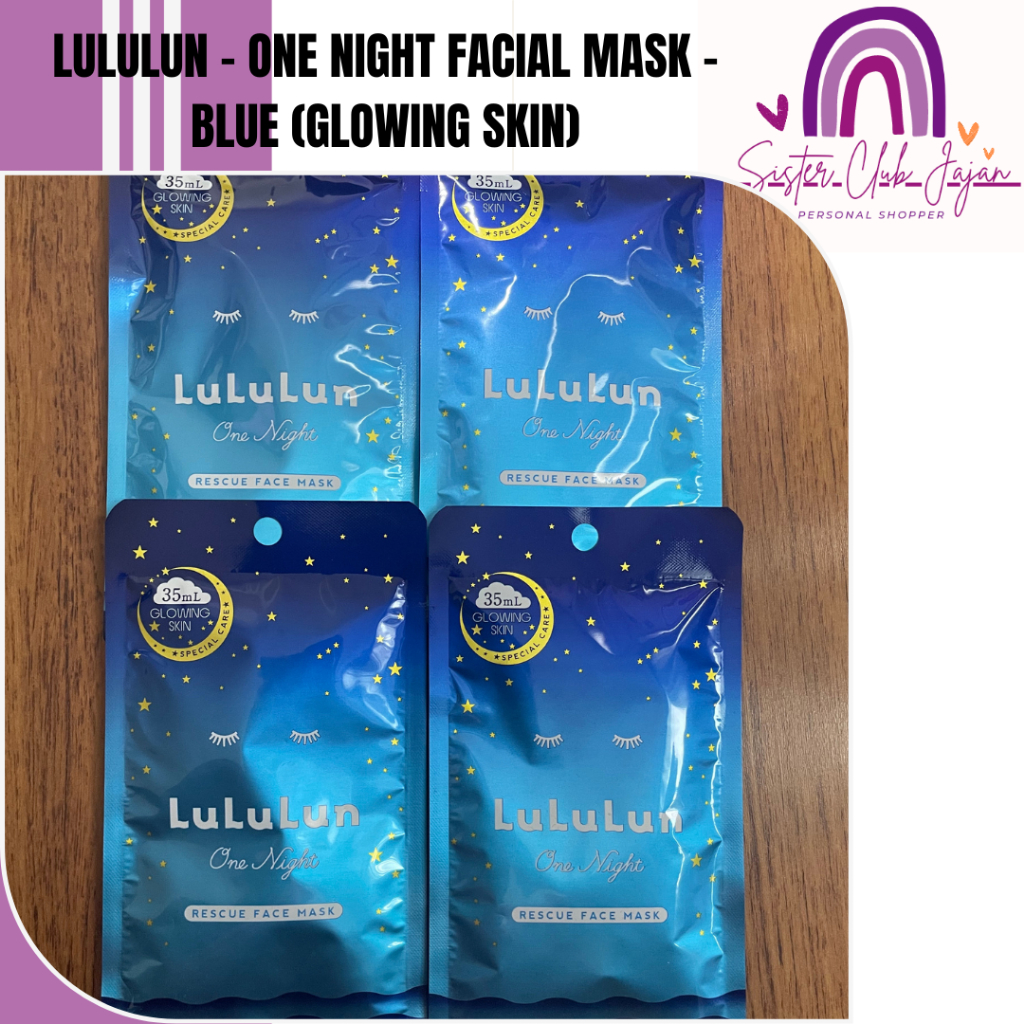 Jual LULULUN (Made in Japan) - One Night Facial Mask - BLUE (Glowing Skin) | Shopee Indonesia