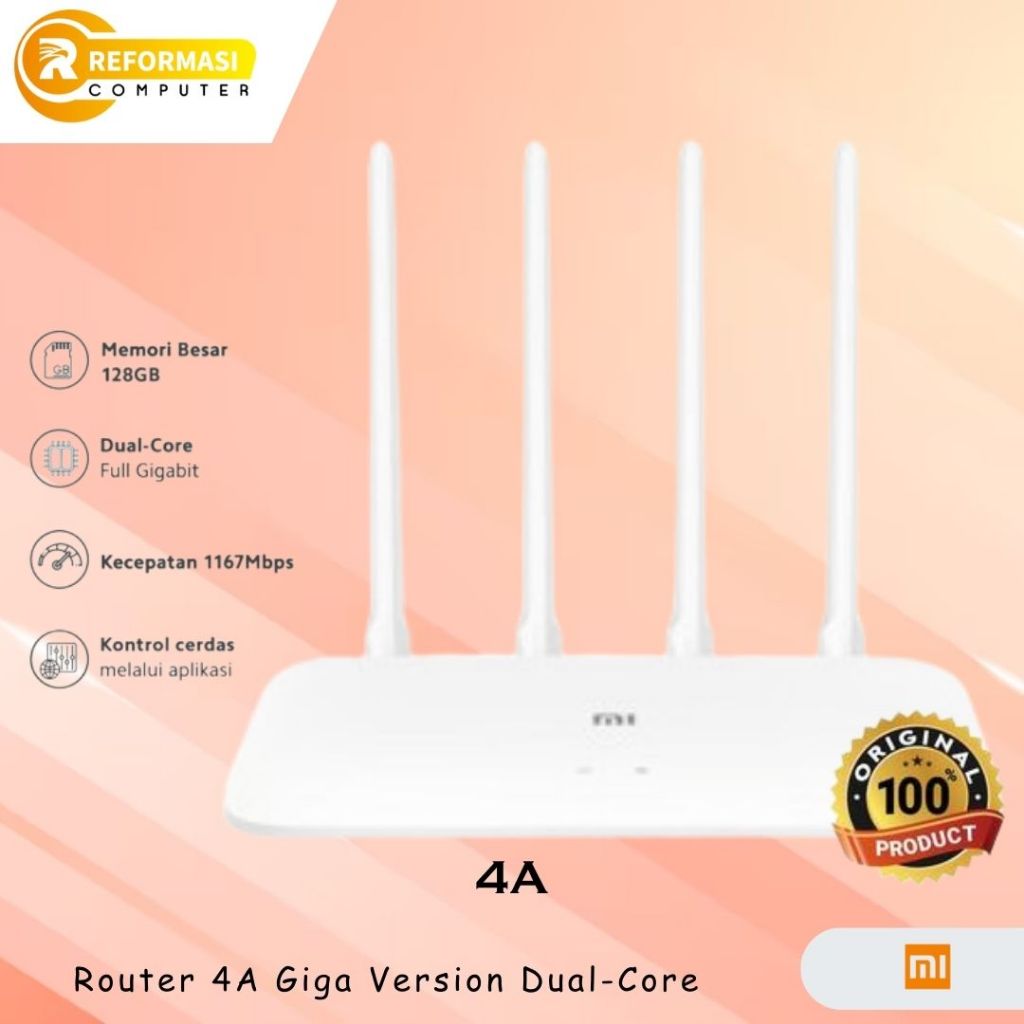 Jual XIAOMI Router 4A XIAOMI Giga Version Dual-Core Full Gigabit 4 Wireless | Shopee Indonesia