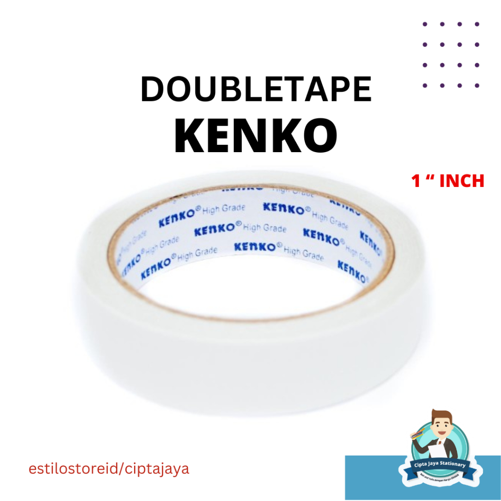Jual DOUBLE TAPE KENKO 1/2 INCH 1INCH 2INCH | Shopee Indonesia