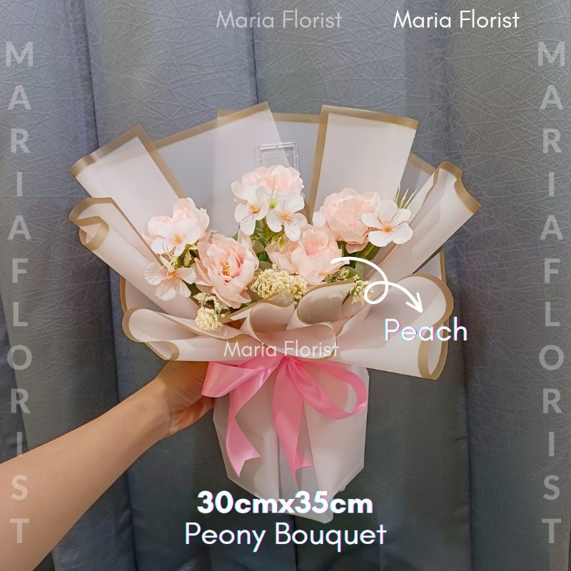 Jual Buket Bunga Artificial Peony - Buket Bunga Wisuda Anniversary ...