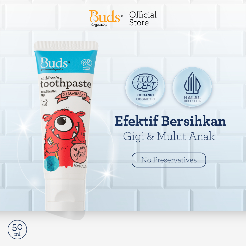 Jual Buds Organics Toothpaste With Xylitol 1-3 Thn - Pasta Gigi Odol ...